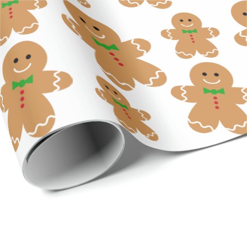 Gingerbread Man Pattern Christmas Wrapping Paper | Zazzle