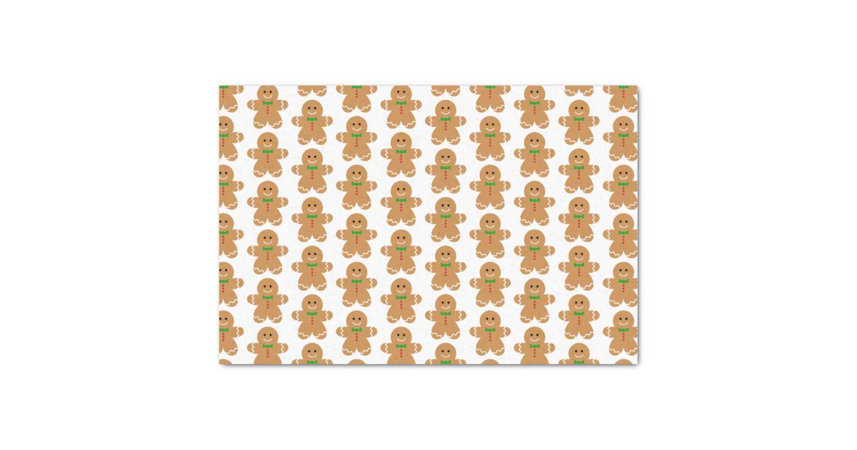 Gingerbread Man Pattern Tissue Paper | Zazzle