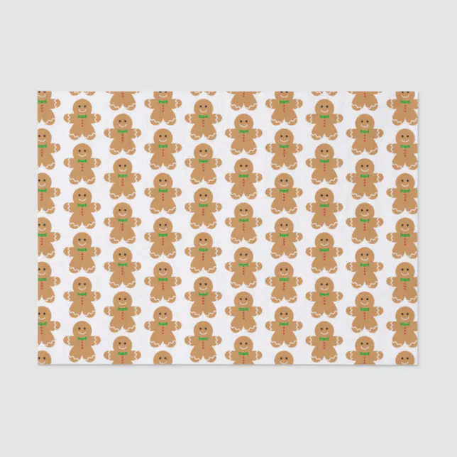 Gingerbread Man Pattern Tissue Paper | Zazzle