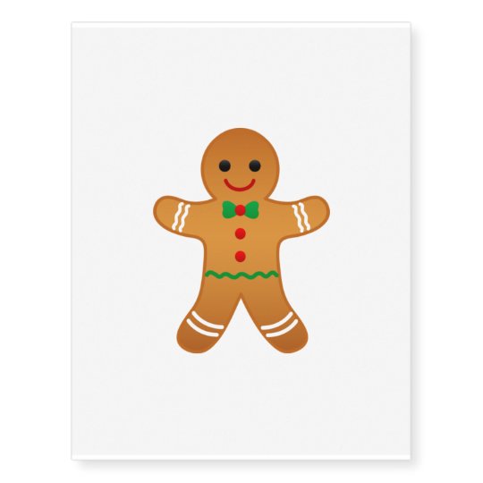 GINGERBREAD MAN - Temporary Christmas Tattoo | Zazzle.com