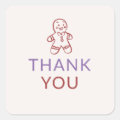 Gingerbread Man Thank You Holiday Sticker | Zazzle
