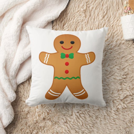Gingerbread Man Throw Pillow | Zazzle