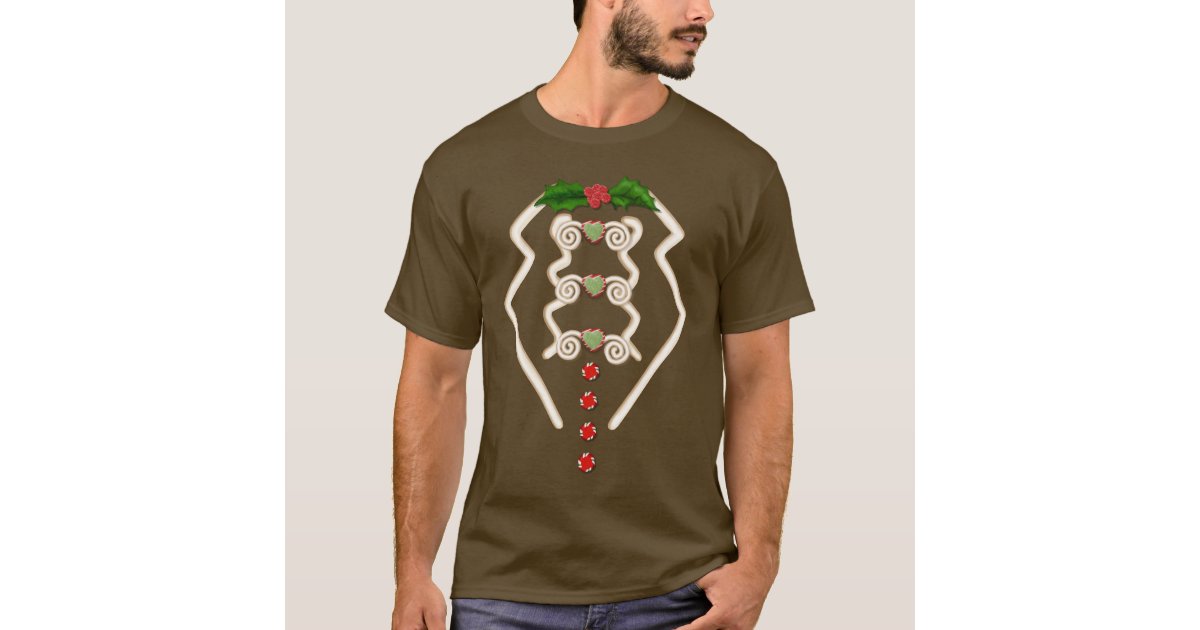 Gingerbread Man Tuxedo T-Shirt | Zazzle