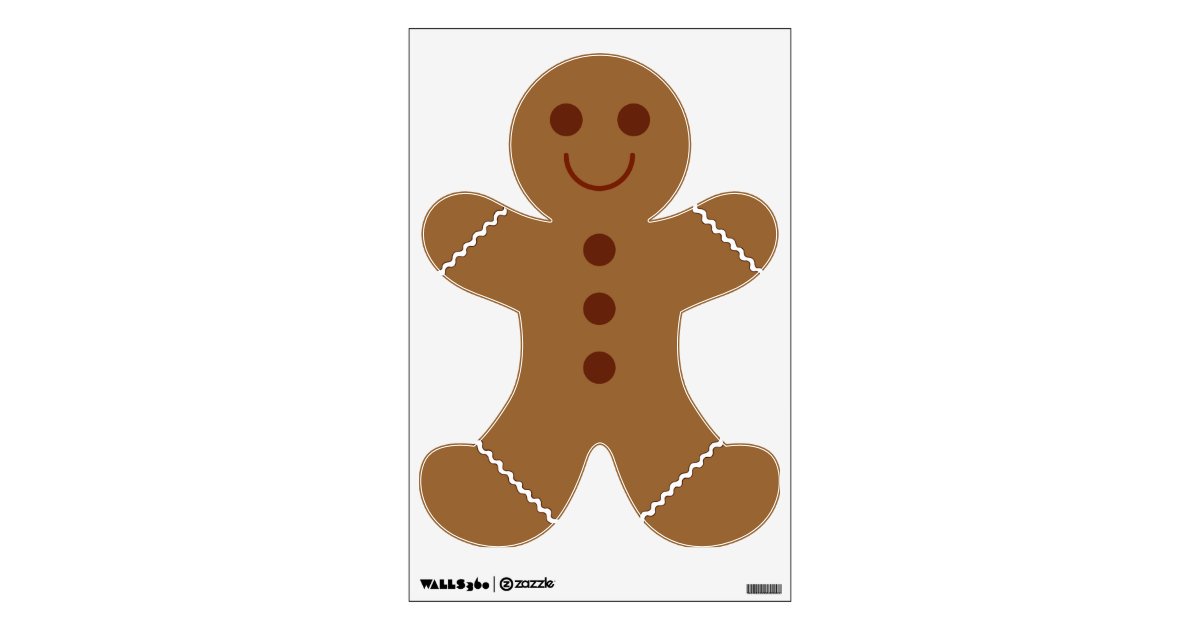 Gingerbread Man Wall Decal | Zazzle