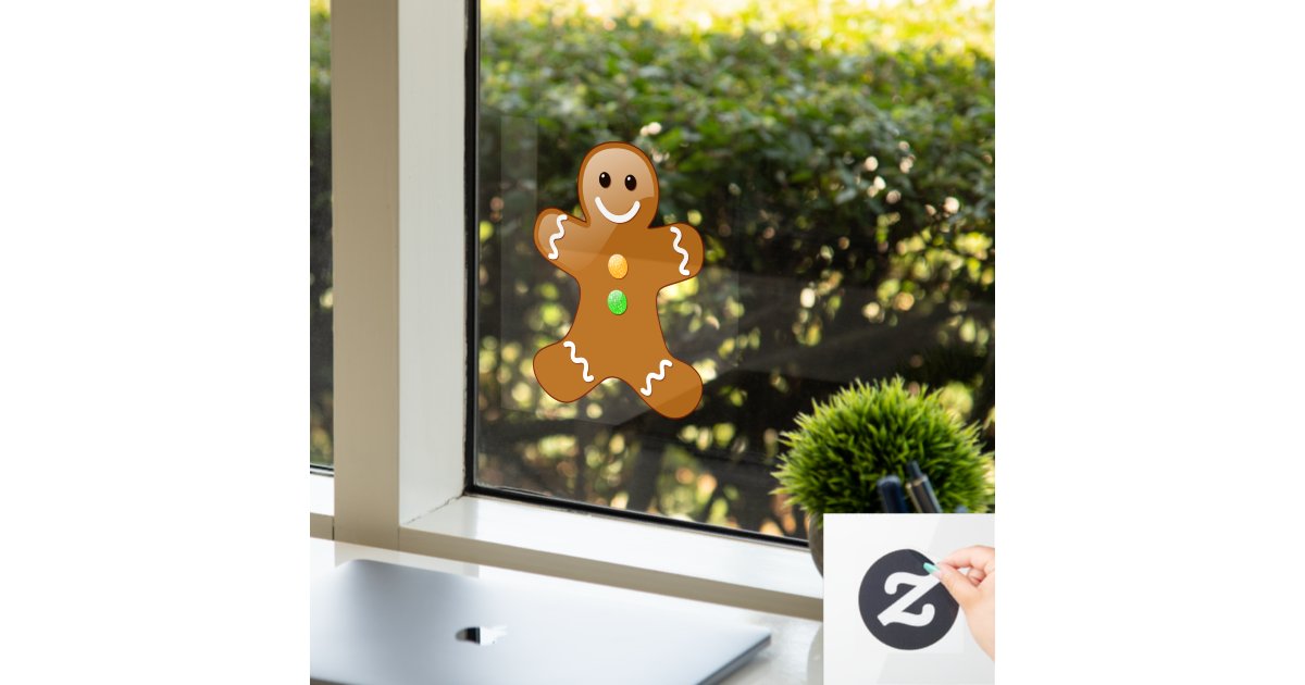 Gingerbread Man Window Cling | Zazzle