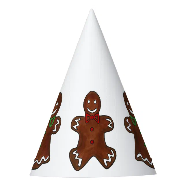 Gingerbread Man Woman Christmas Cookies Holiday Party Hat | Zazzle