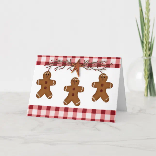 Gingerbread Men Christmas Card | Zazzle