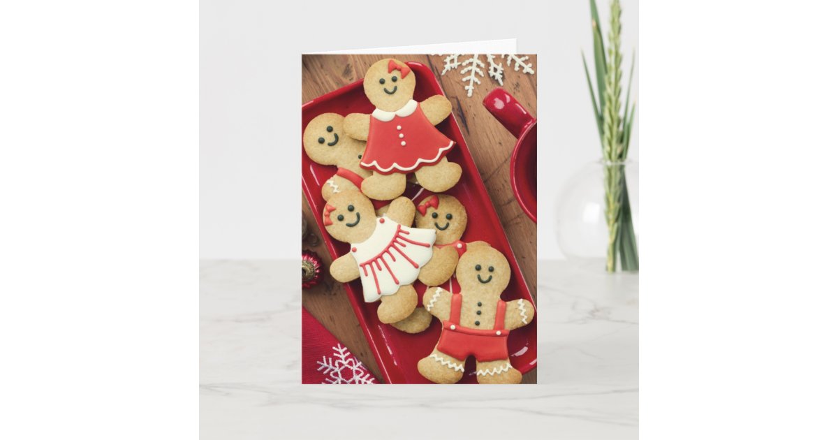 Gingerbread men holiday card | Zazzle