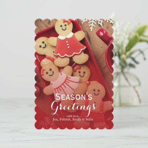 Gingerbread men holiday card | Zazzle