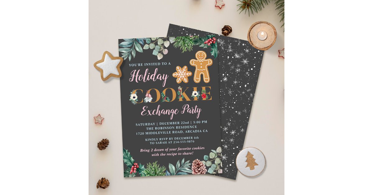 Gingerbread Men Holiday Cookie Exchange Party Invitation | Zazzle