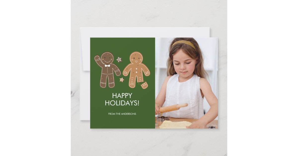 Gingerbread Men Holiday Photo Card | Zazzle