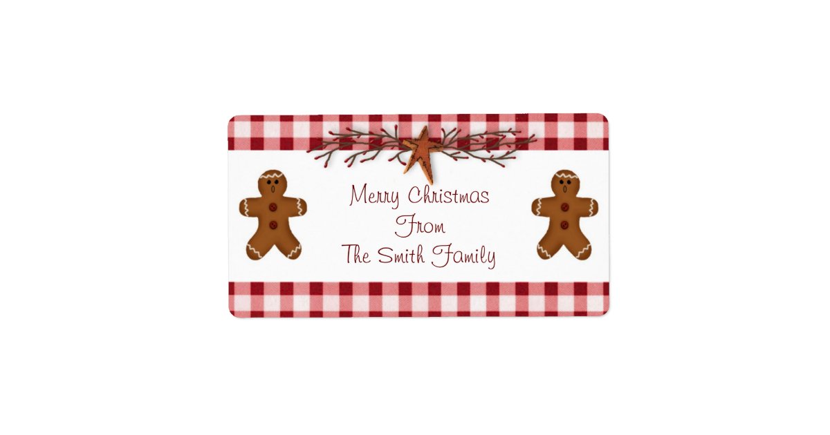 Gingerbread Men Label | Zazzle