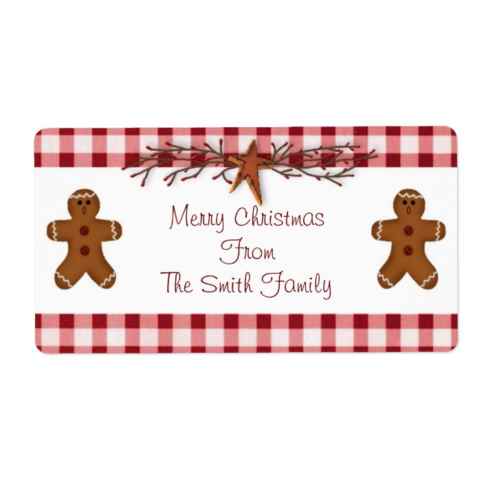 Gingerbread Men Label | Zazzle.com