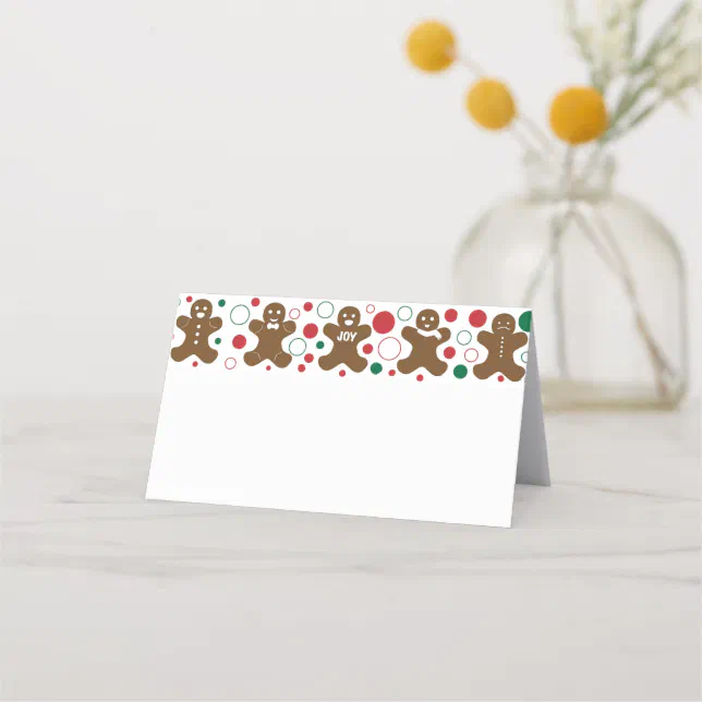 Gingerbread Men Place Card | Zazzle