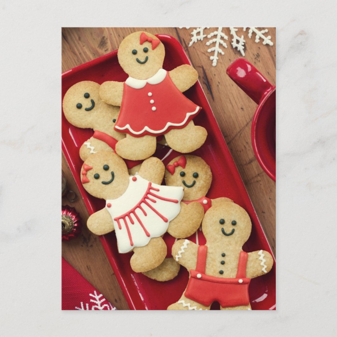Gingerbread men postcard | Zazzle