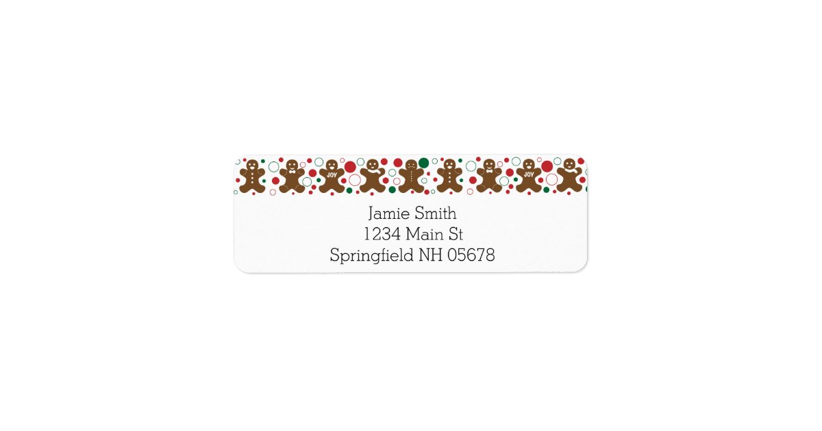 Gingerbread Men Return Address Labels | Zazzle
