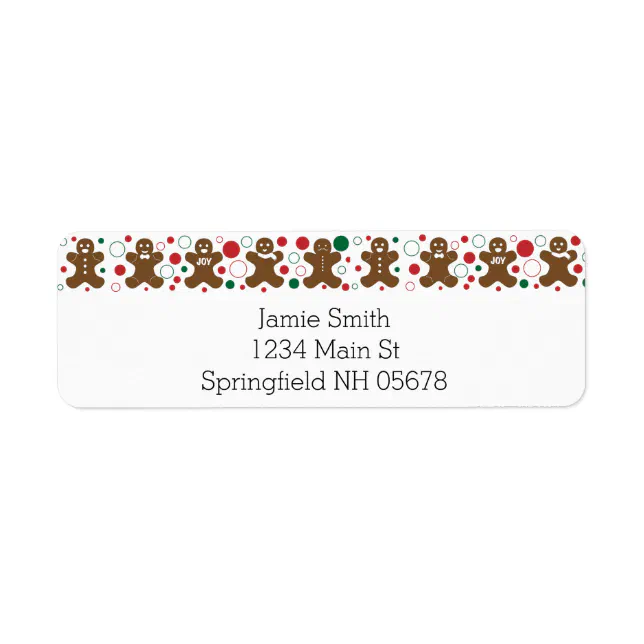 Gingerbread Men Return Address Labels | Zazzle