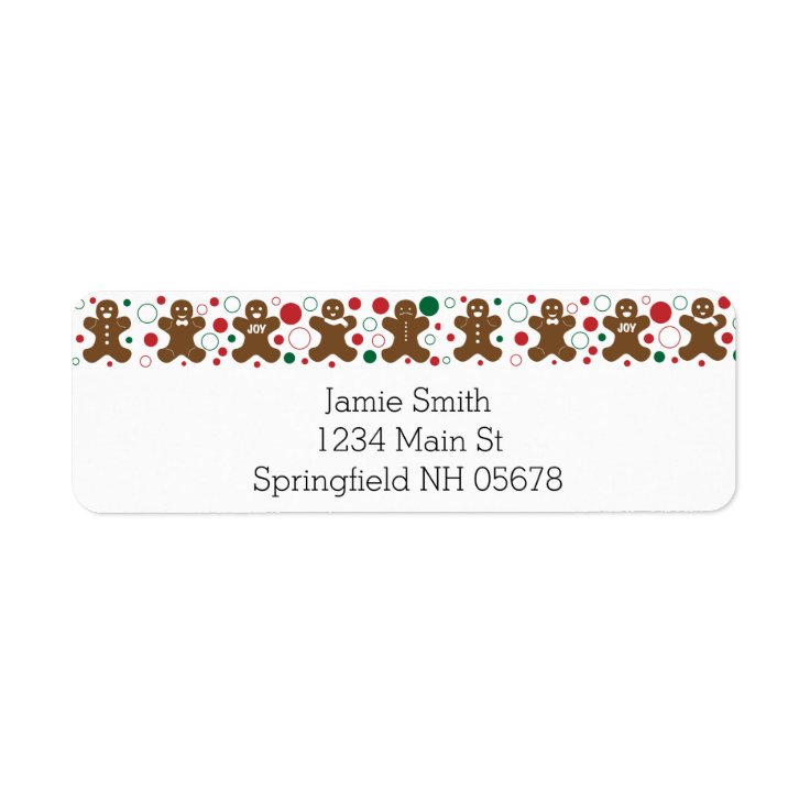 Gingerbread Men Return Address Labels | Zazzle