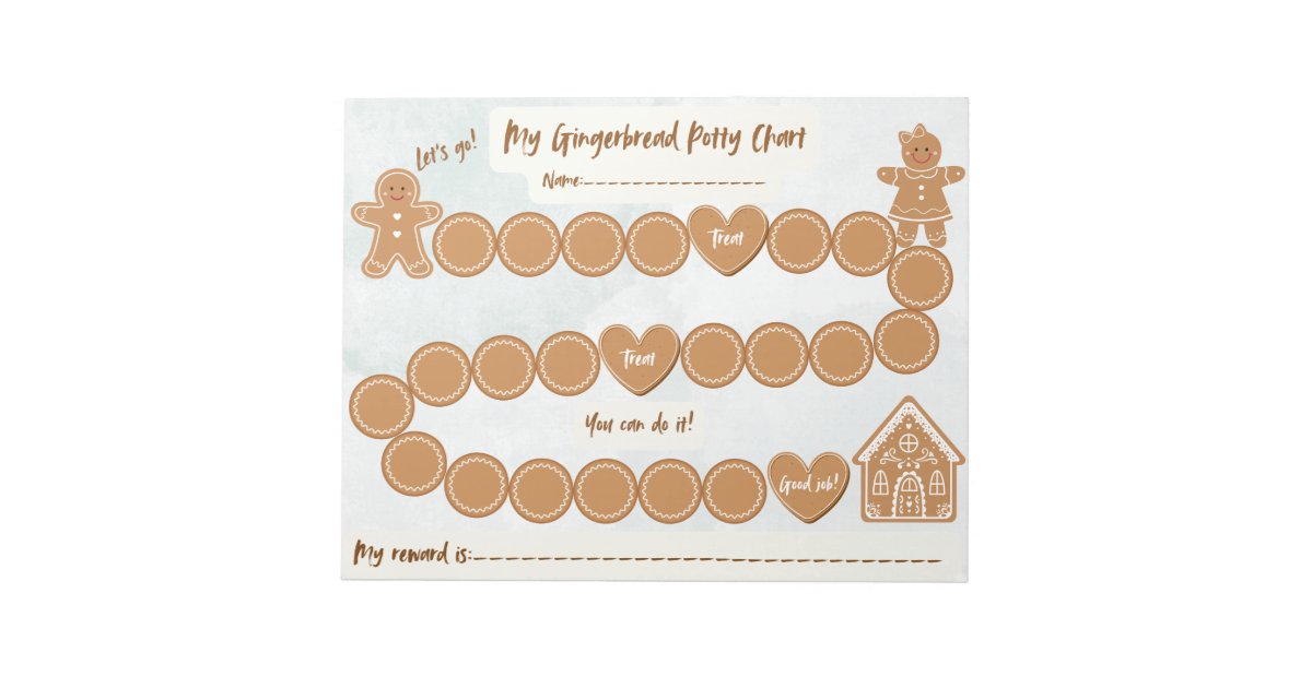 Gingerbread Potty Training Chart Notepad | Zazzle