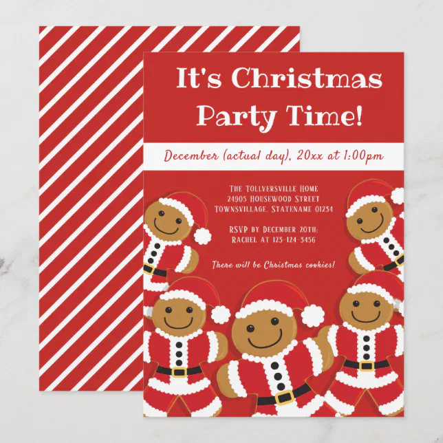 Gingerbread Santa | Christmas Party Invitation | Zazzle