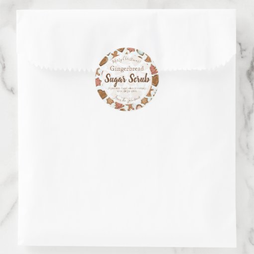 Gingerbread Scented Christmas Sugar Scrub Labels | Zazzle