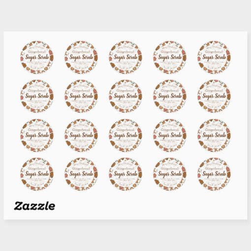 Gingerbread Scented Christmas Sugar Scrub Labels | Zazzle