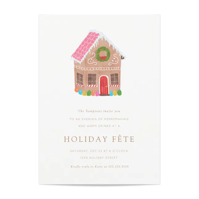 Gingerbread Street Holiday Party Invitations | Zazzle