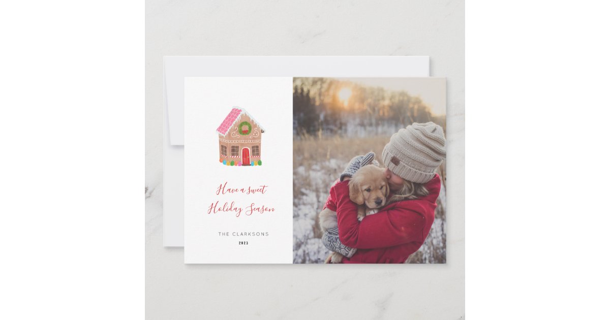 Gingerbread Street Holiday Photo Card | Zazzle