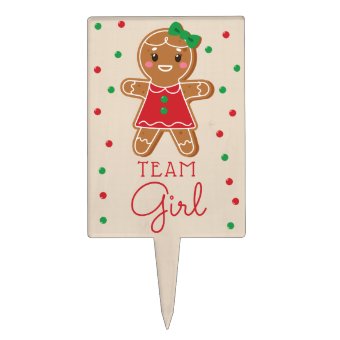 Gingerbread Team Girl Gender Cupcake Cake Toppers | Zazzle