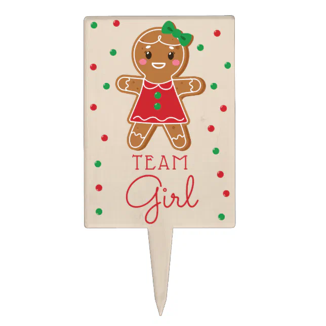 Gingerbread Team Girl Gender Cupcake Cake Toppers | Zazzle