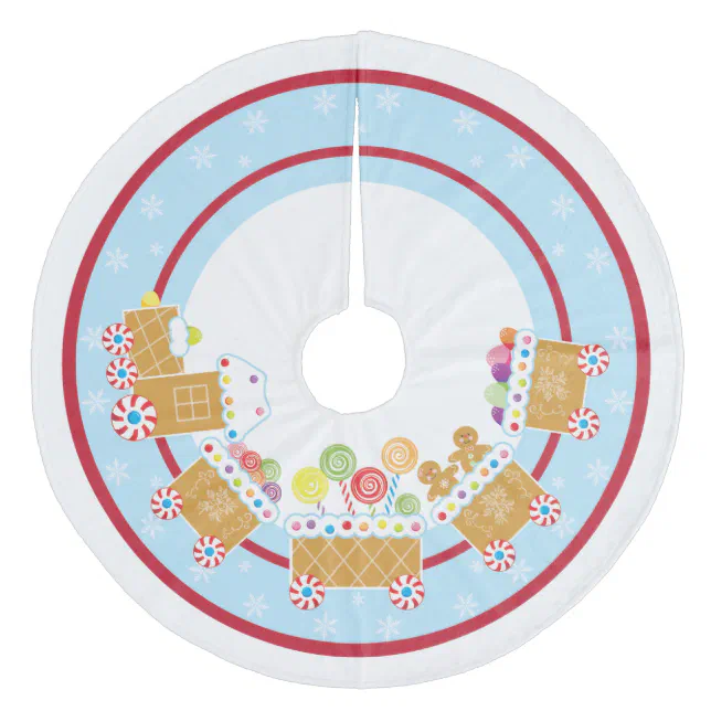 Gingerbread Train | Tree Skirt | Zazzle