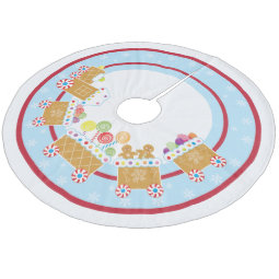 Gingerbread Train | Tree Skirt | Zazzle