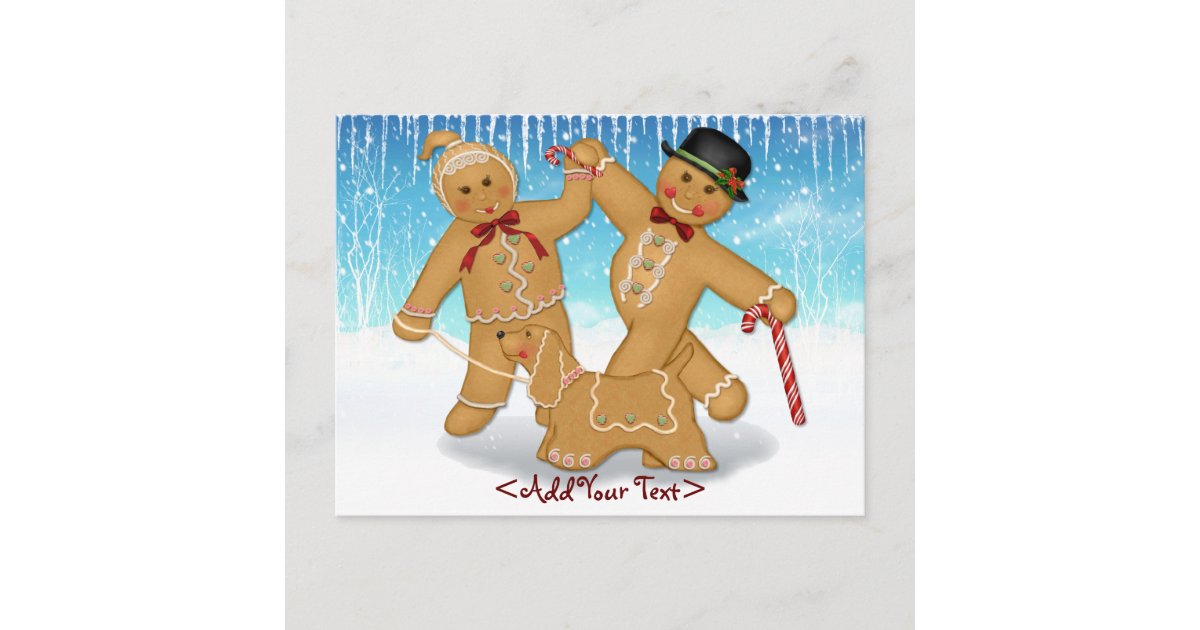 Gingerbread Trio Postcard | Zazzle
