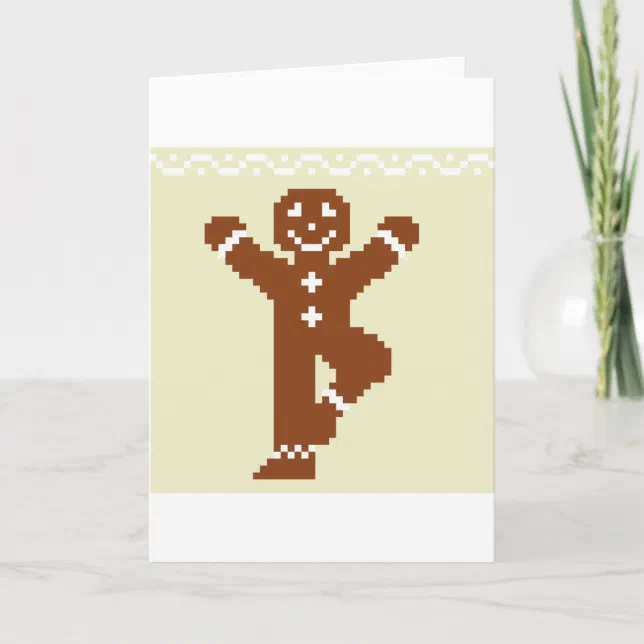 Gingerbread Yoga Tree Asana Holiday Card | Zazzle