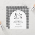 Gingham Black White Checkered Plaid Baby Shower Invitation | Zazzle