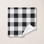 Gingham Check Black Bath Towel Set | Zazzle