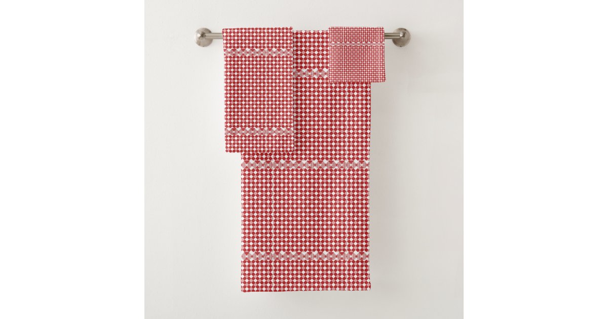 Gingham Checked Bath Towel Set | Zazzle