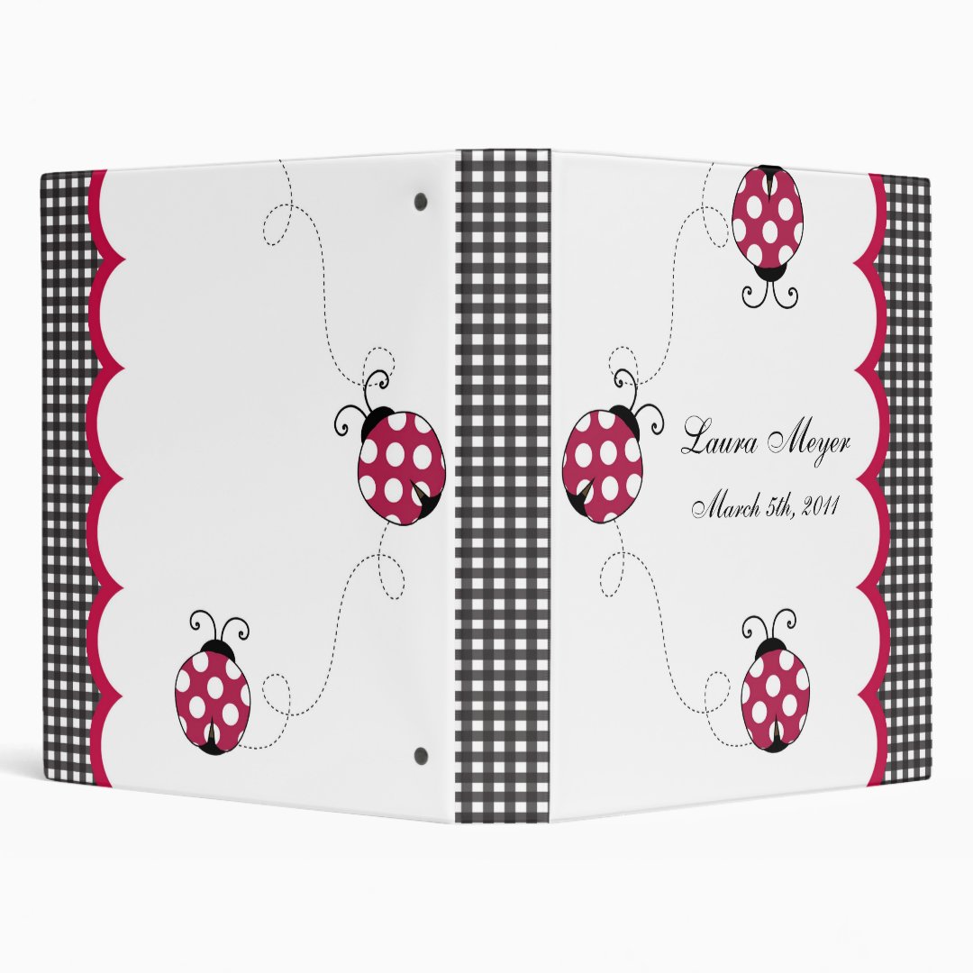 Gingham Ladybug Photo Album Binder | Zazzle