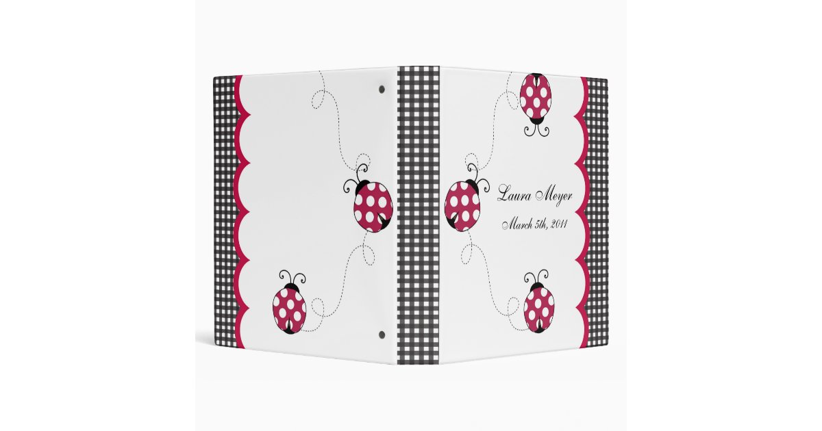 Gingham Ladybug Photo Album Binder | Zazzle
