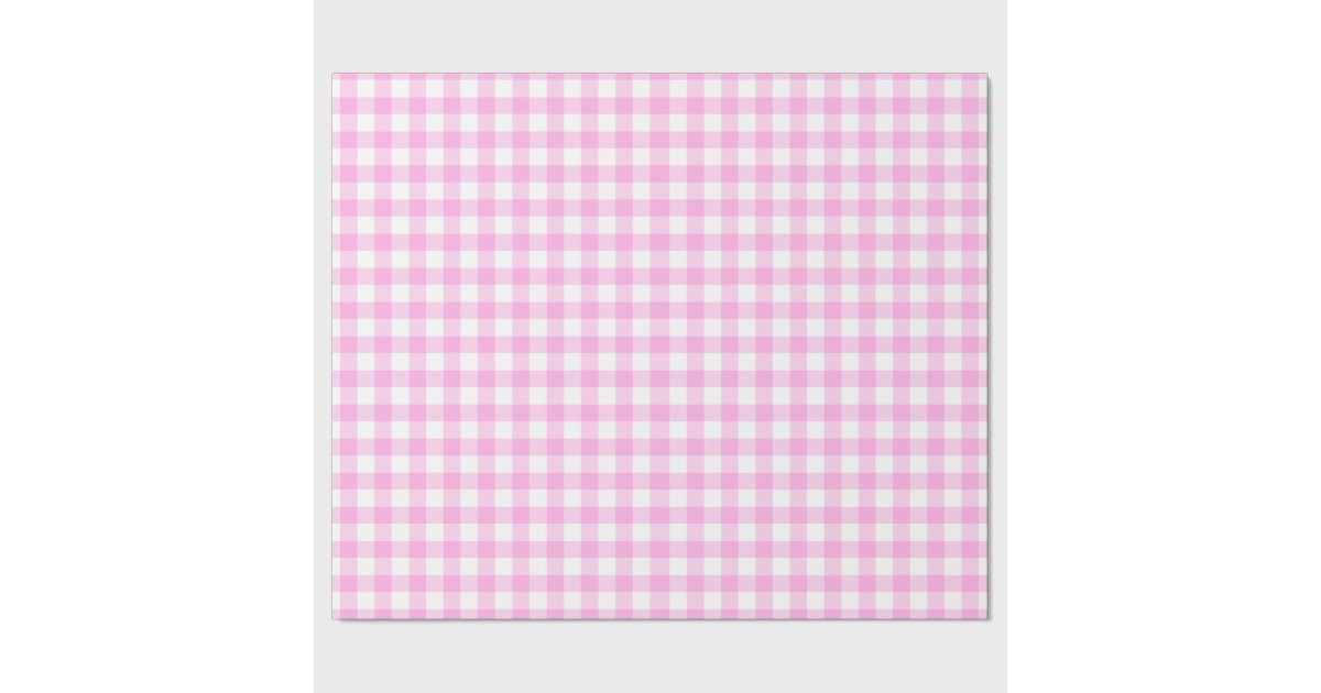 Gingham pink and white patterned wrap wrapping paper | Zazzle