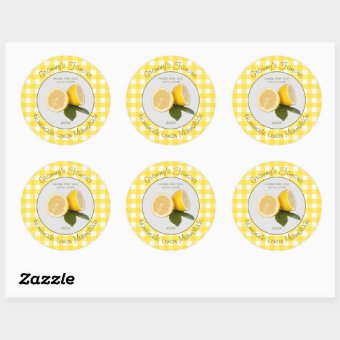 Gingham Your Famous Custom Lemon Marmalade Label | Zazzle