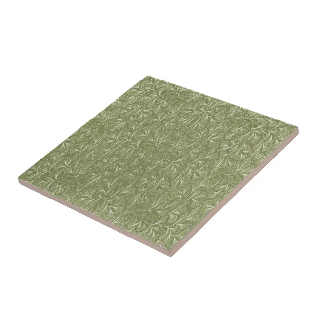 Ginkgo biloba Leaves on Sage Green Tile | Zazzle