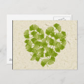 Ginkgo Leaf Heart Postcard | Zazzle
