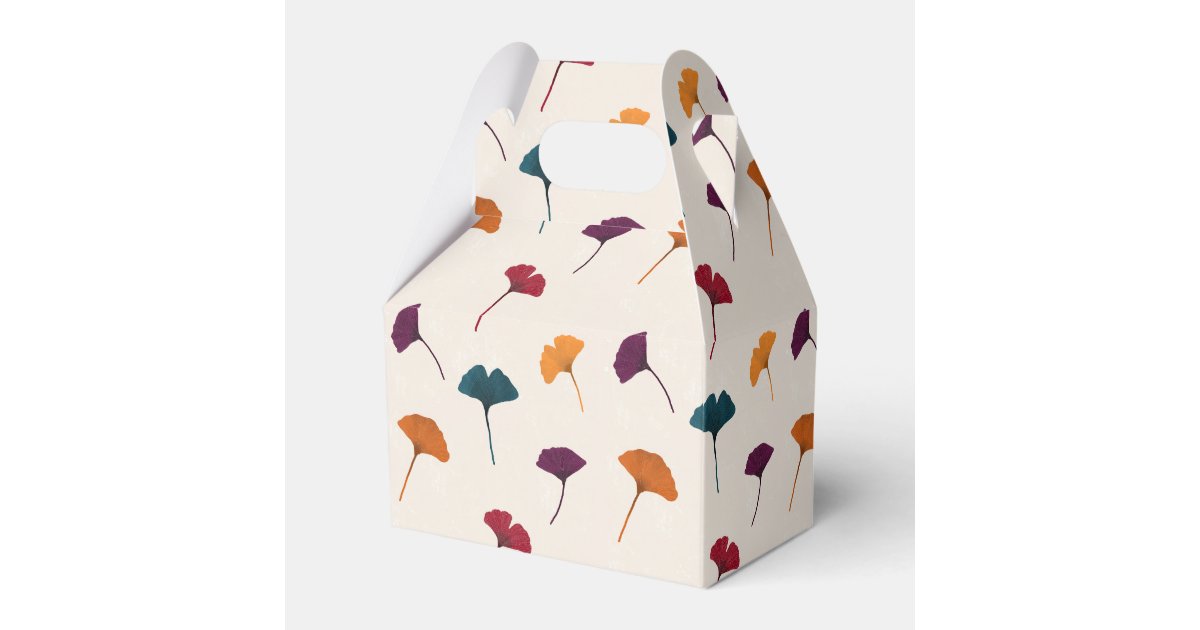 Ginkgo Leaf Pattern Watercolor Fall Autumn Colors Favor Boxes | Zazzle