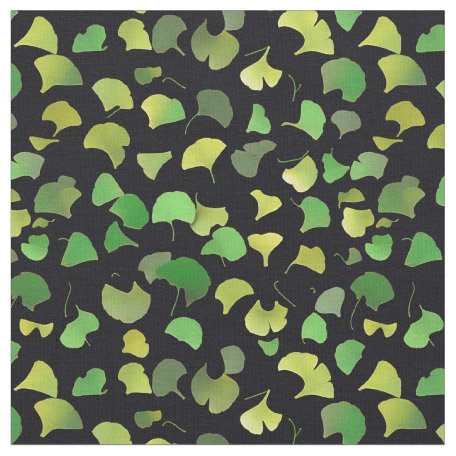Yellow Ginkgo Leaves Pattern Fabric | Zazzle