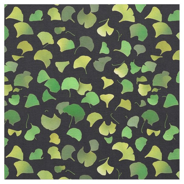 Yellow Ginkgo Leaves Pattern Fabric | Zazzle