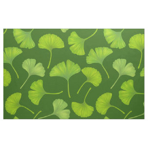 Yellow Ginkgo Leaves Pattern Fabric | Zazzle