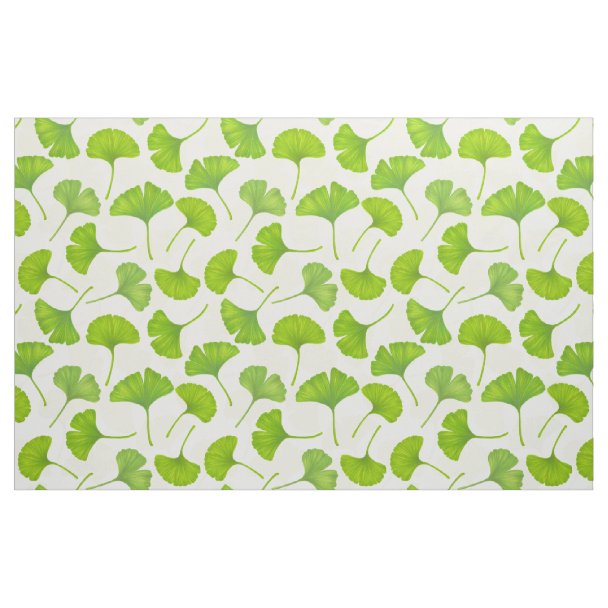 Yellow Ginkgo Leaves Pattern Fabric | Zazzle