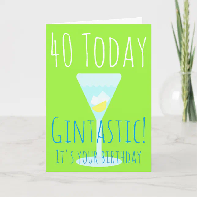 Gintastic Personalised Happy Birthday Age Card | Zazzle