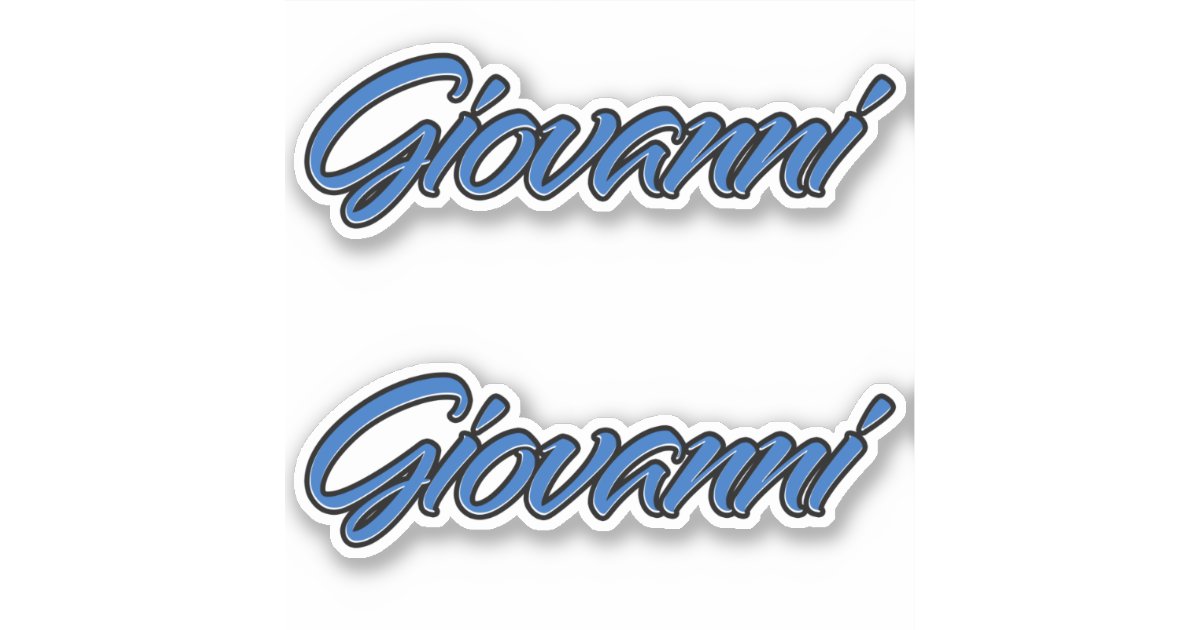 Giovanni Name blue sticker Sticker Stickerset | Zazzle